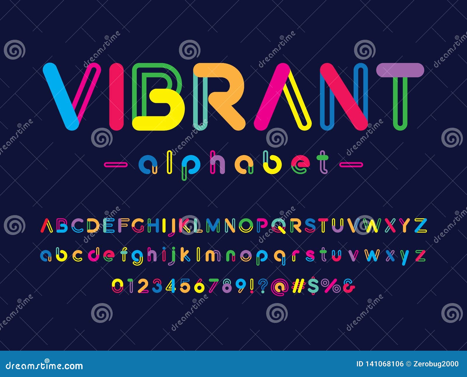 Vector of Modern 3D Bold Alphabet Design Stock Vector - Illustration of ...