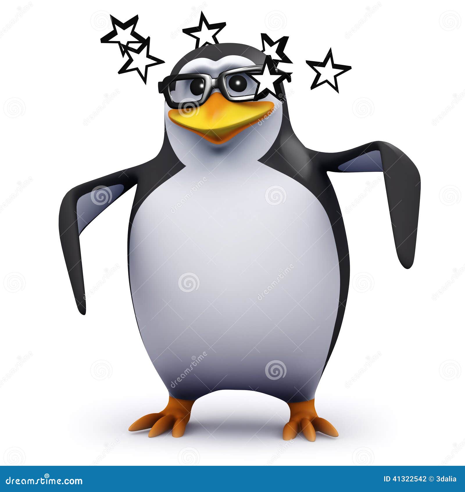 3d Dizzy el pingüino stock de ilustración. Ilustración de divertido ...