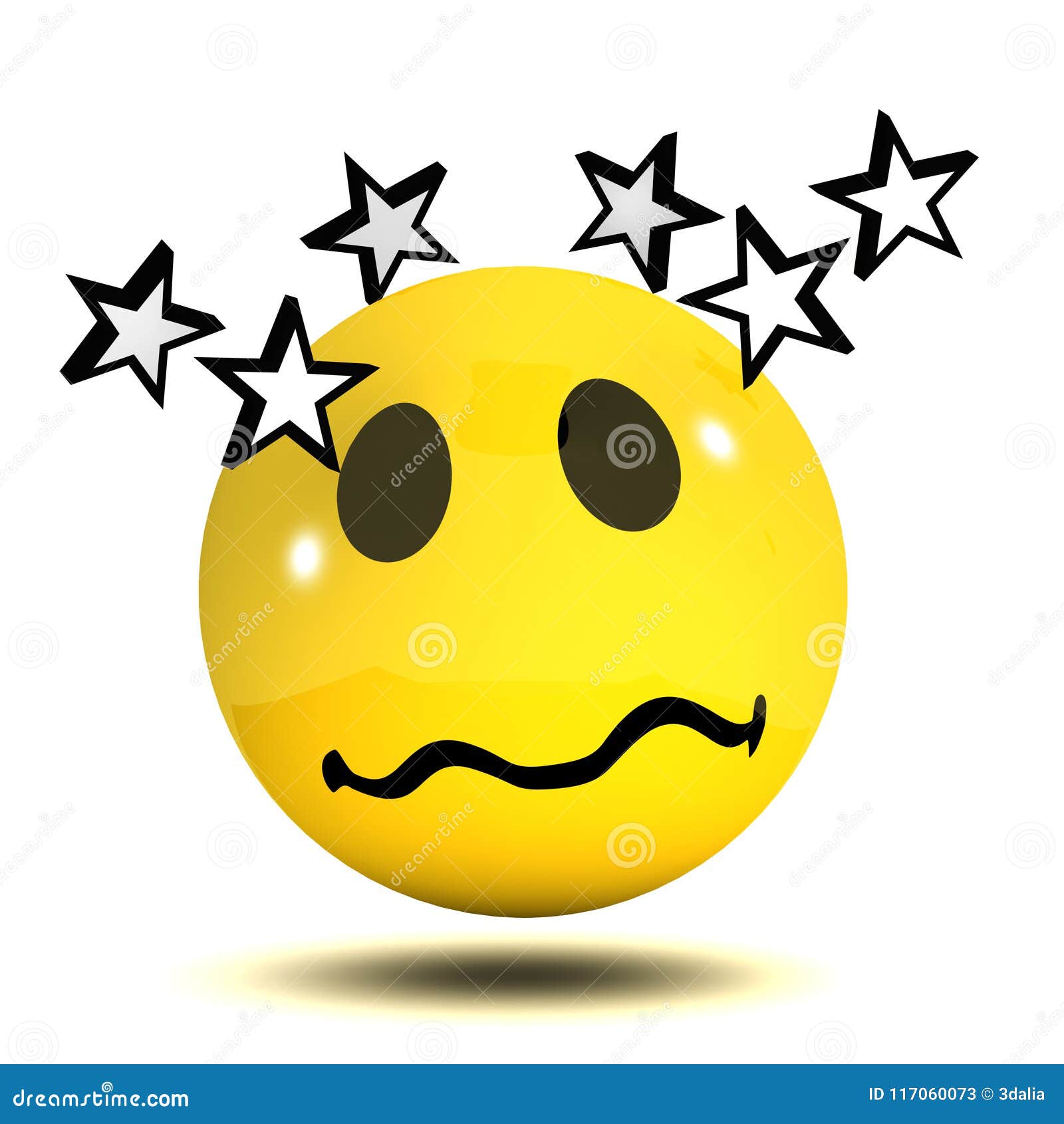 3d Dizzy smiley stock vector. Illustration of character - 117060073