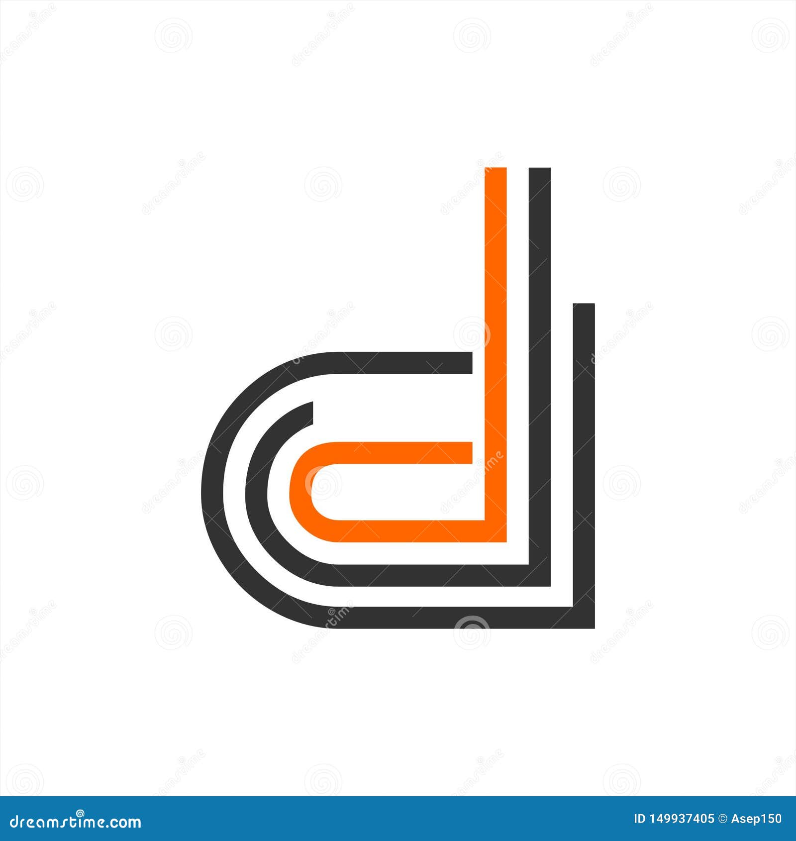 D, Djd, Dj Initials Line Art Geometric Company Logo Stock Vector ...