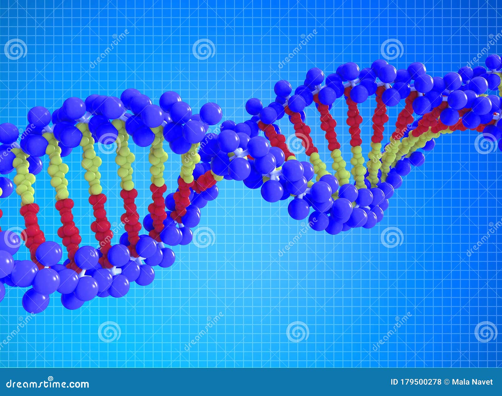 3d Dna Background Grid. 3d Render of DNA Illustration. Stock ...
