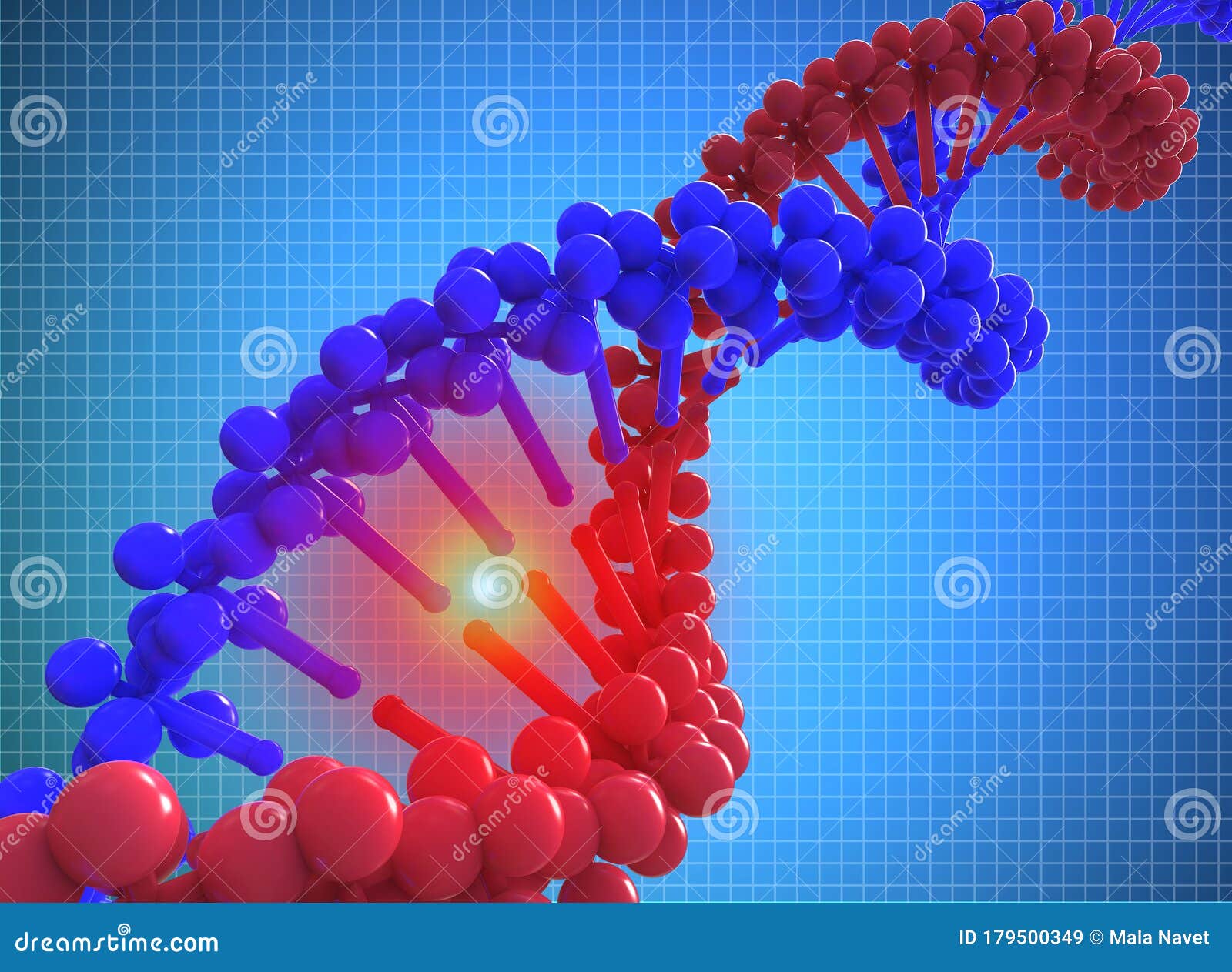 3d Dna Background Grid. 3d Render of DNA Illustration. Stock ...