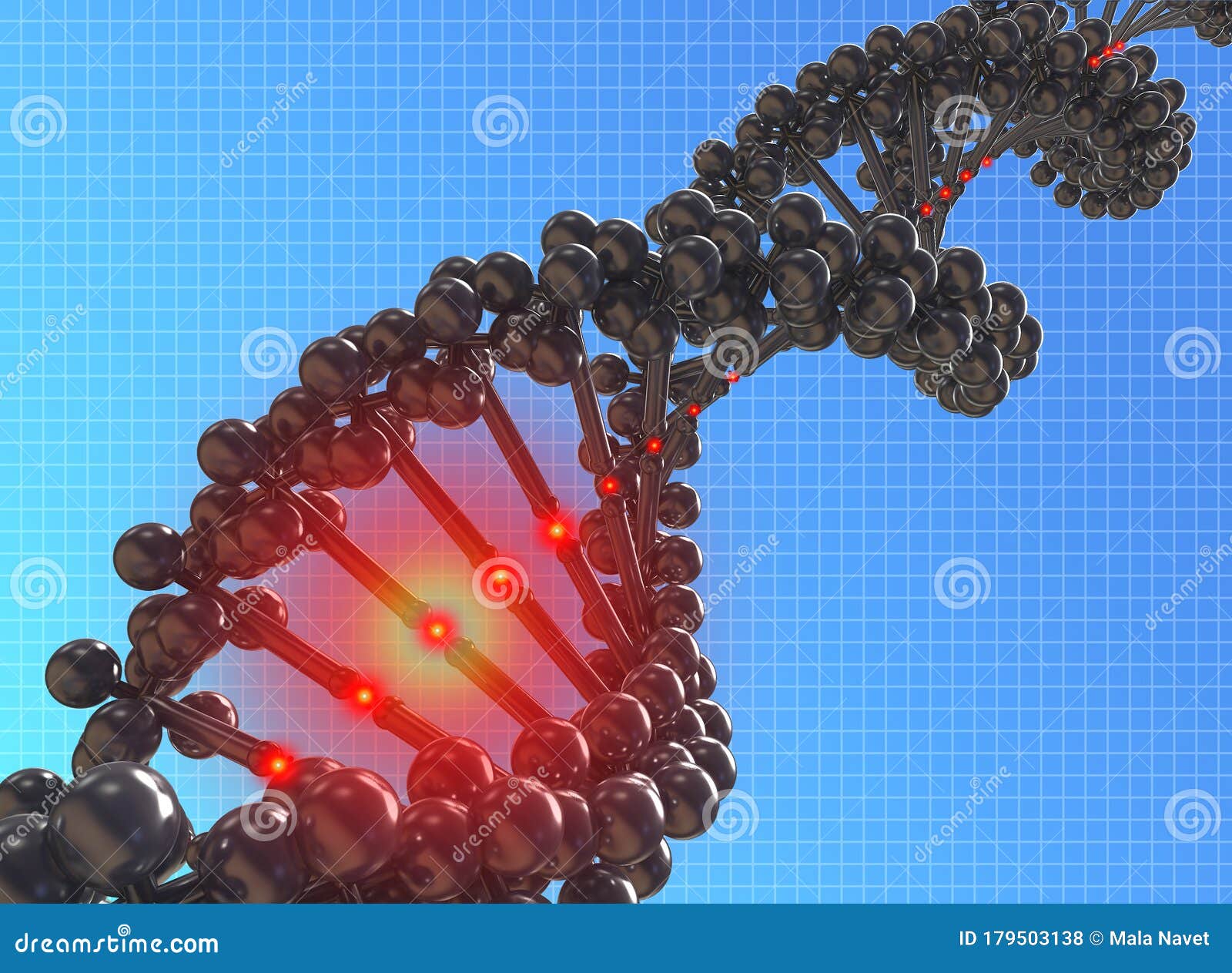 3d Dna Background Grid. 3d Render of DNA Illustration. Stock ...