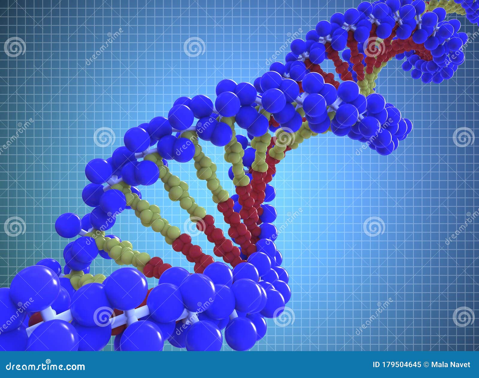 3d Dna Background Grid. 3d Render of DNA Illustration. Stock ...