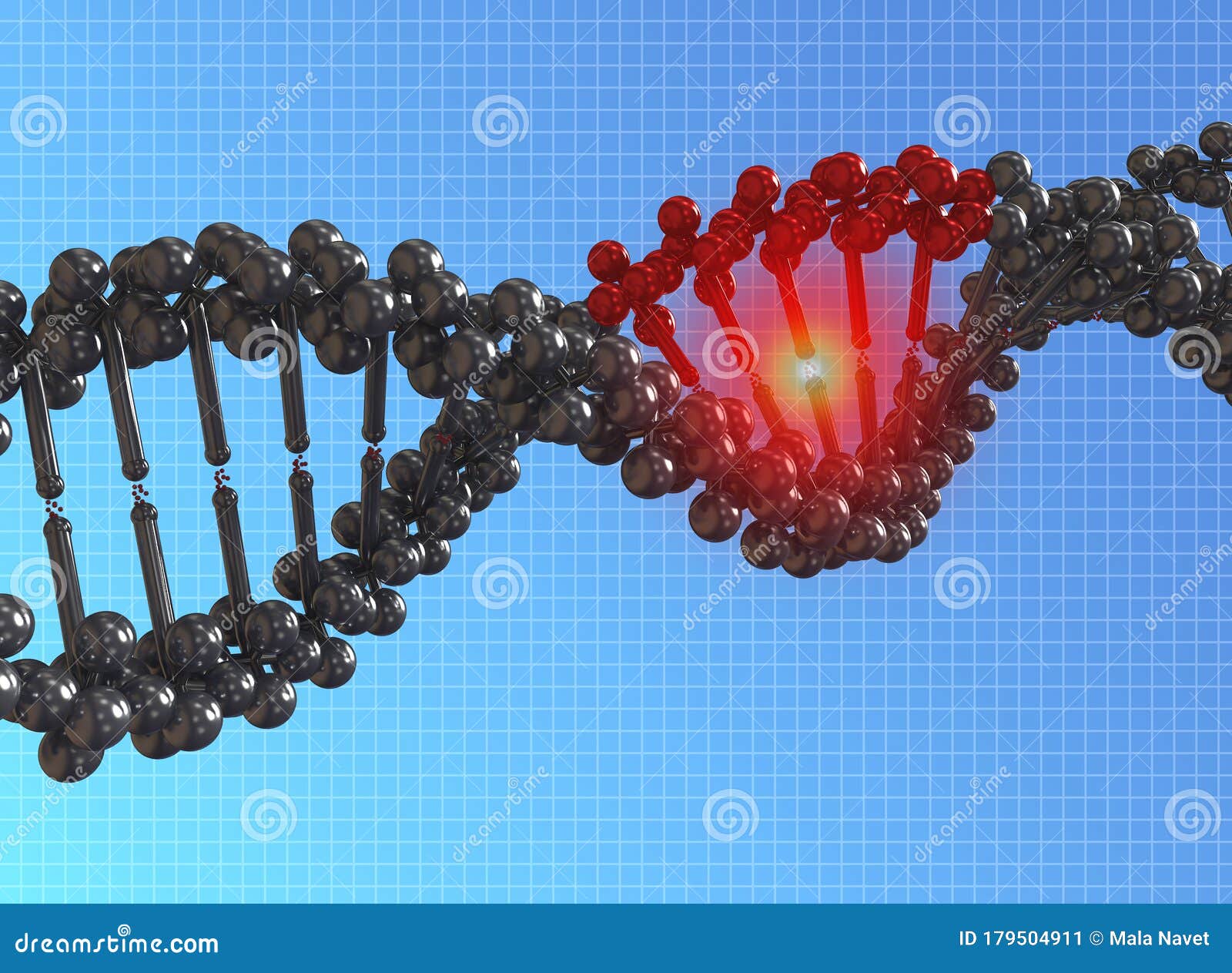 3d Dna Background Grid. 3d Render of DNA Illustration. Stock ...