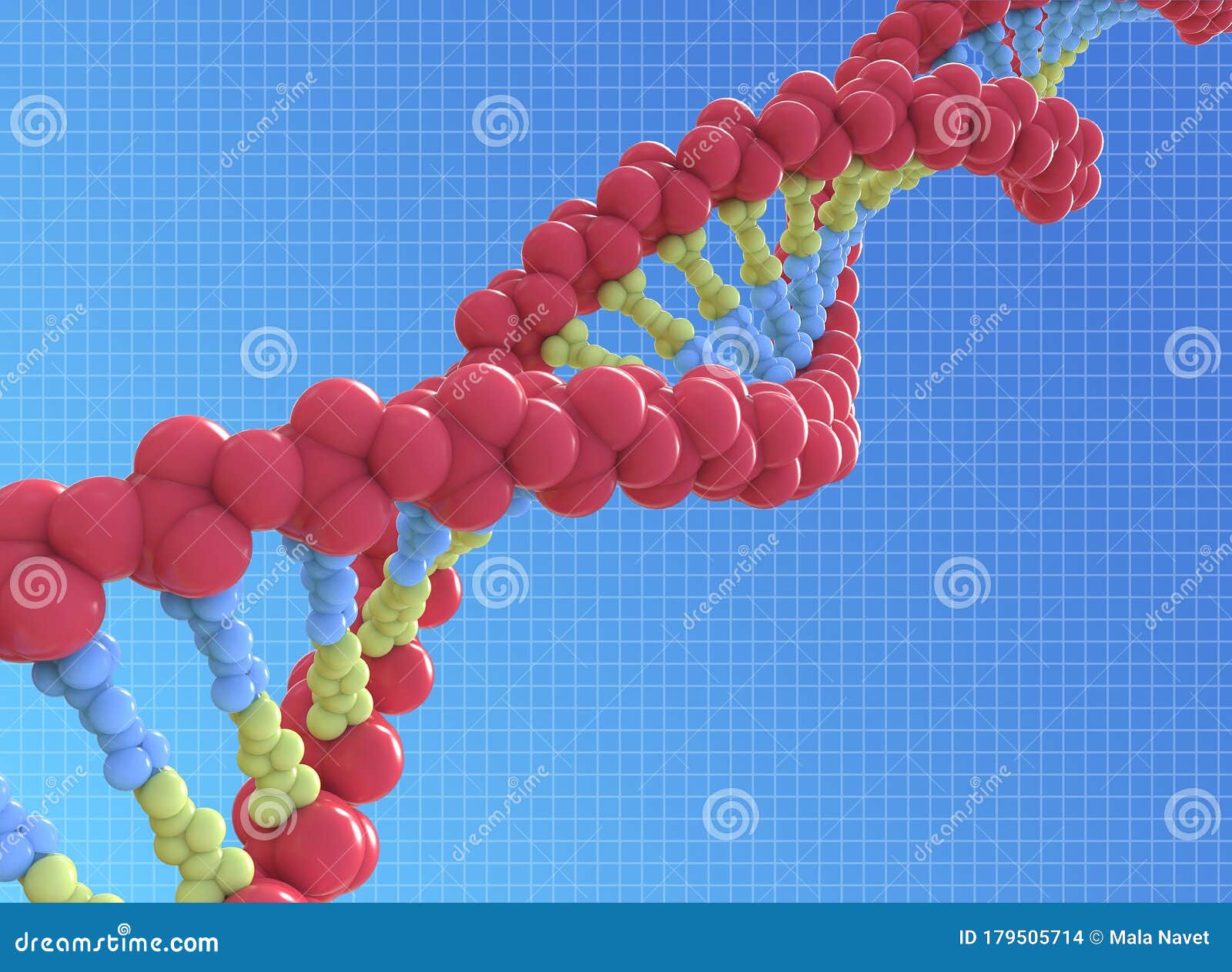 3d Dna Background Grid. 3d Render of DNA Illustration. Stock ...
