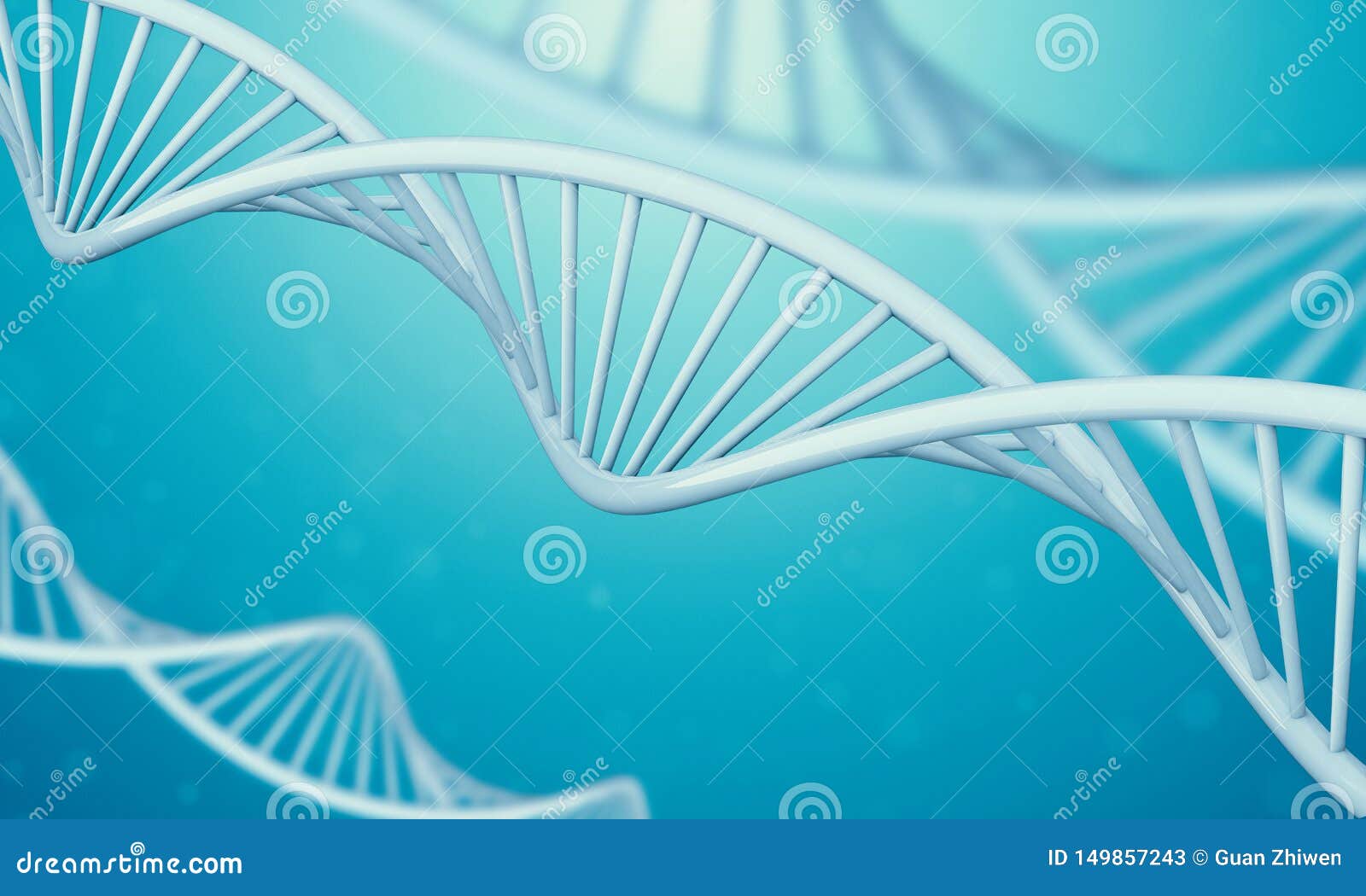 3d Dna in blue liquid stock illustration. Illustration of organism ...