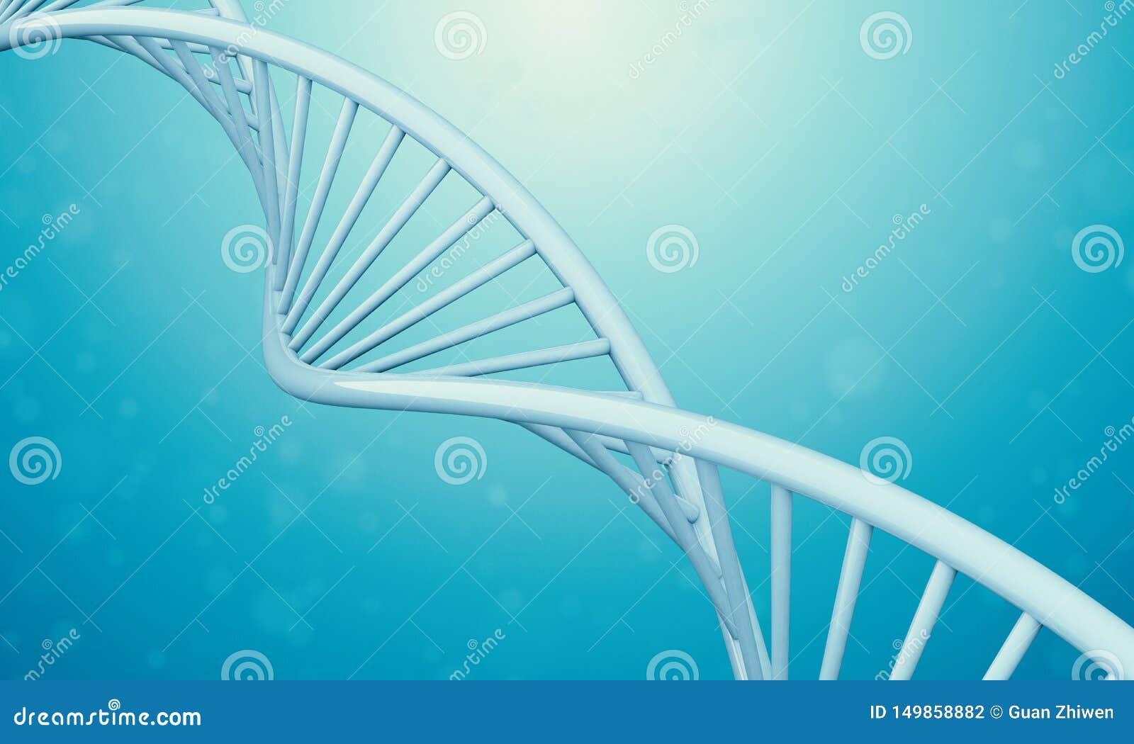 3d Dna in blue liquid stock illustration. Illustration of scientific ...