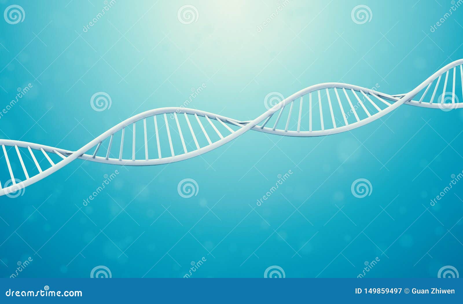 3d Dna in blue liquid stock illustration. Illustration of helix - 149859497