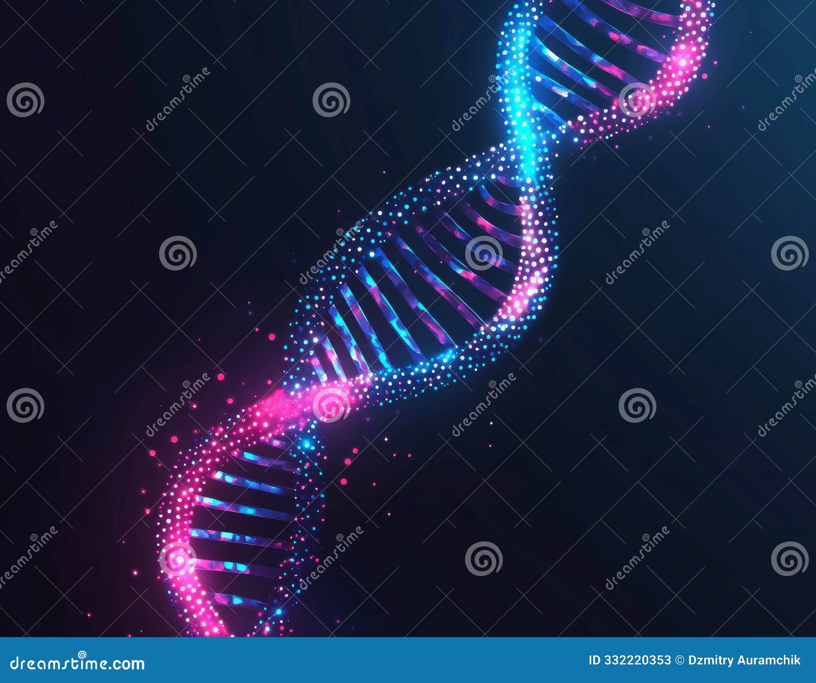 3D DNA Molecule Helix in Test Tube with Color Stock Image - Image of ...