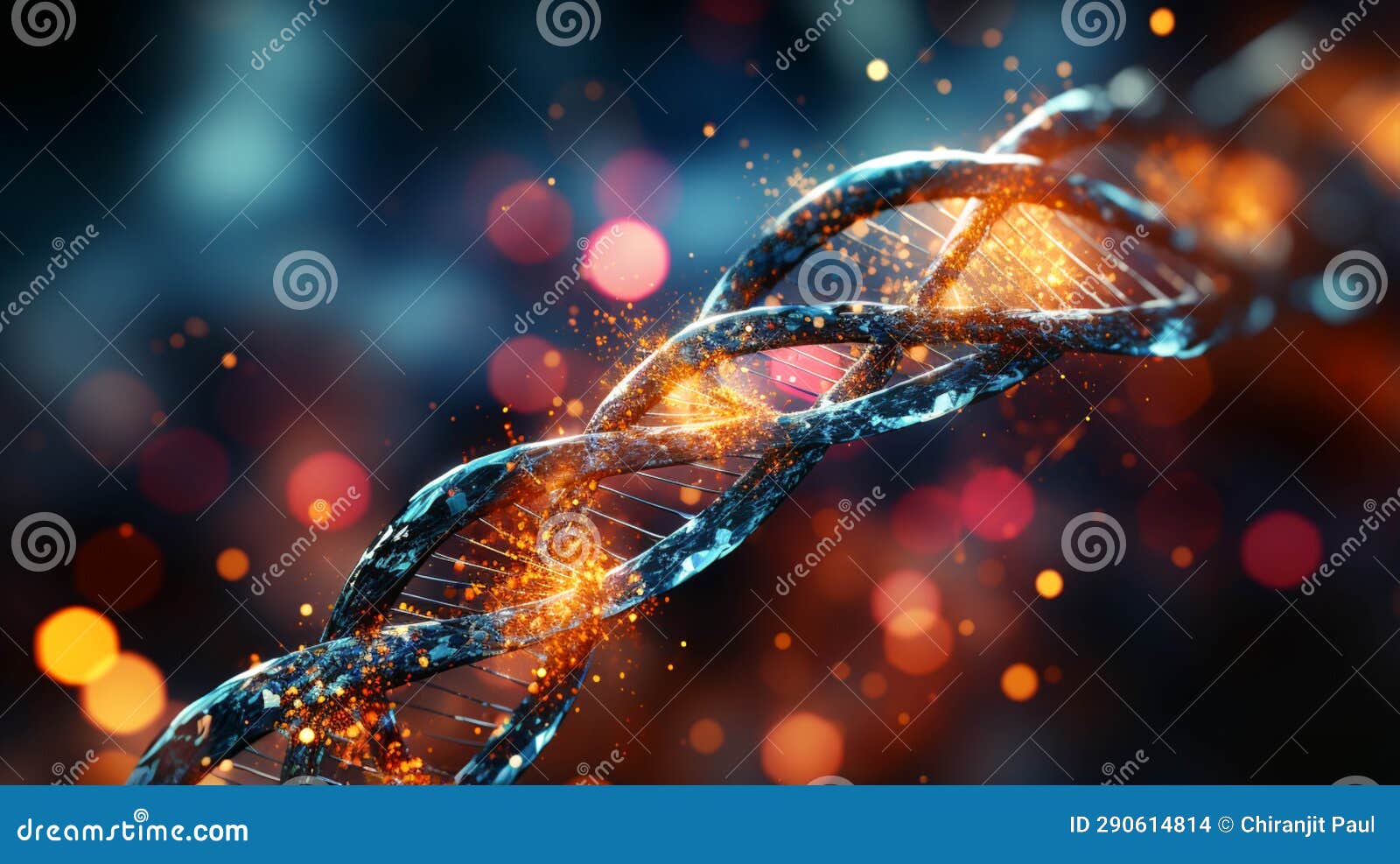 3d Dna Render of a Medical Background Stock Illustration - Illustration ...