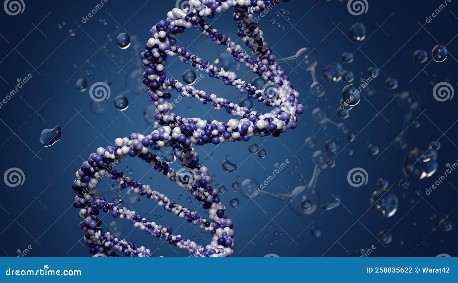 3d Dna Structure or Blue Helix Chromosome, Technology Science ...