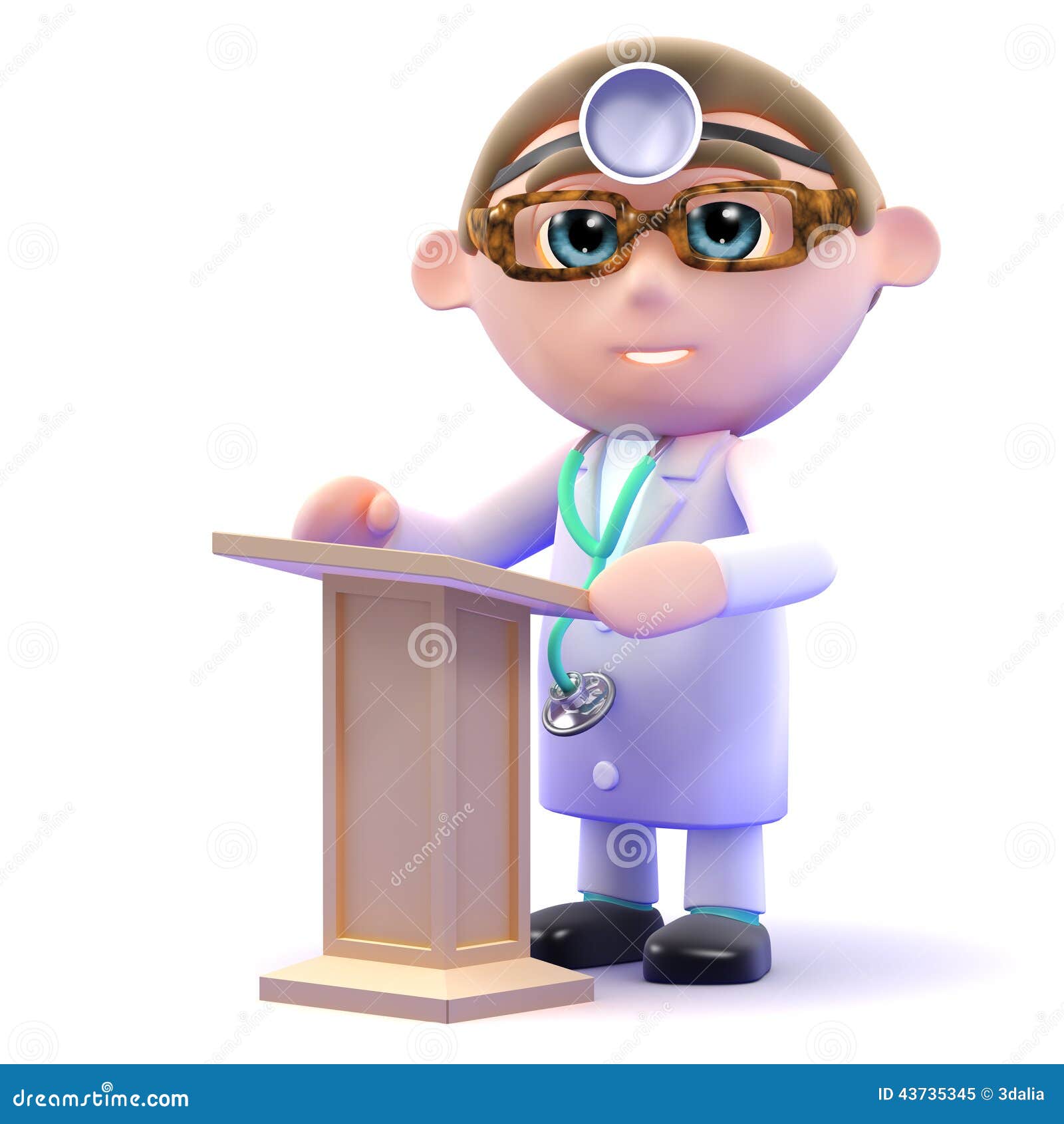 3d Doctor at the lectern stock illustration. Illustration of ...