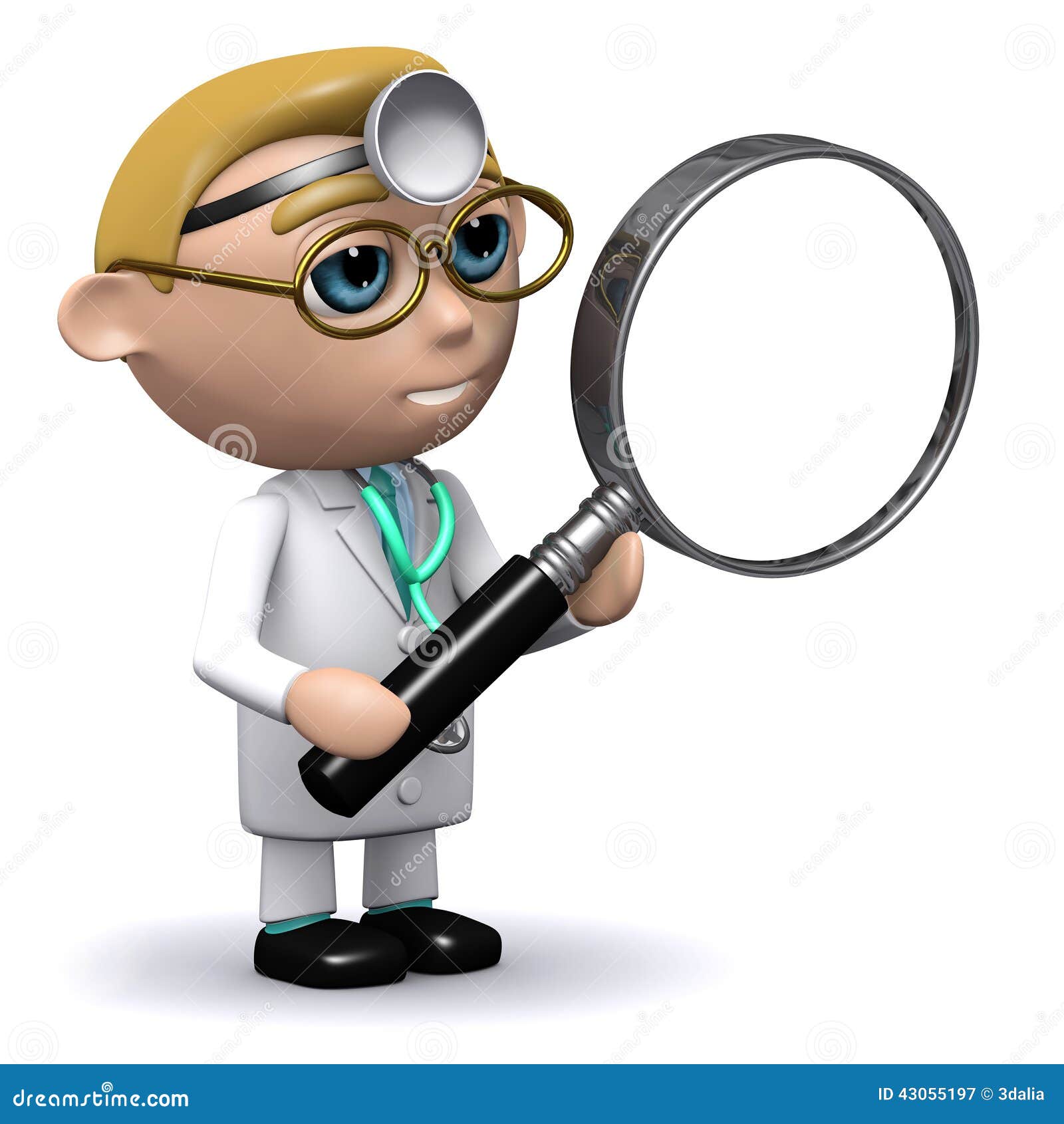 3d Doctor with a Magnifying Glass Stock Vector - Illustration of ...