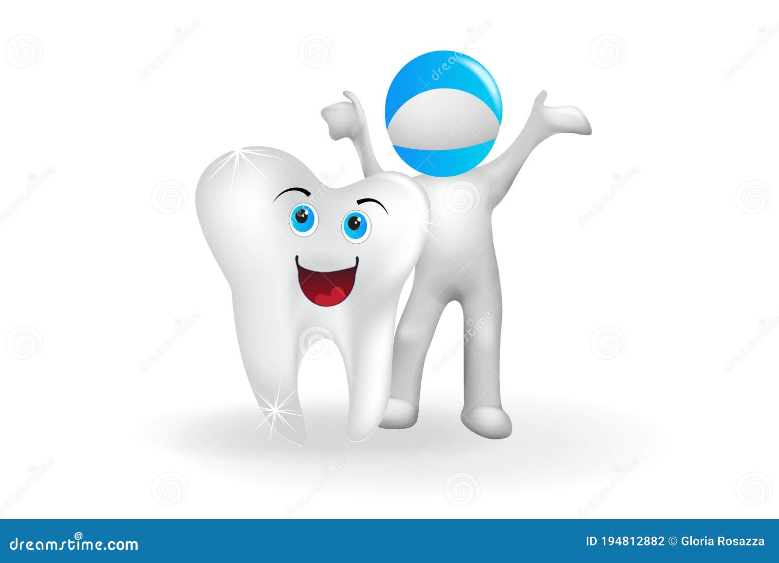 3D Doctor Man with a Healthy Tooth Logo Vector Stock Vector ...