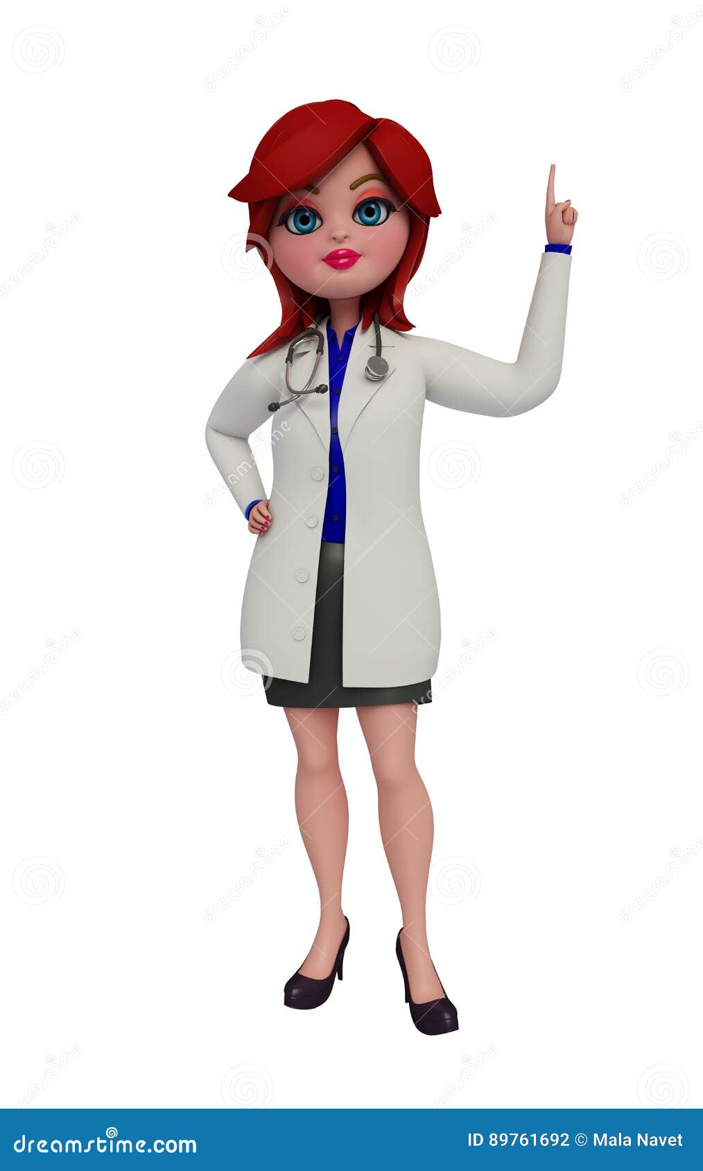 3d Doctor with Pointing Pose. Stock Illustration - Illustration of ...