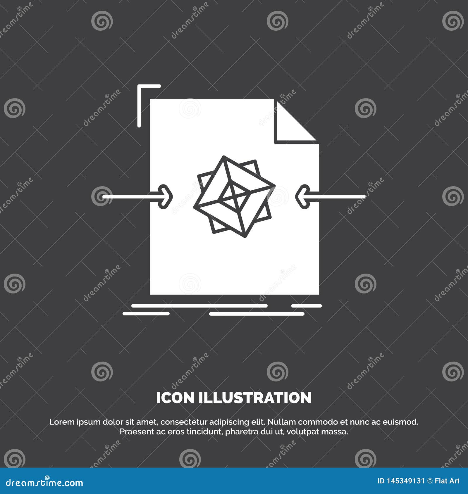 3d Document File Object Processing Icon Glyph Vector Symbol For Ui And Ux Website Or