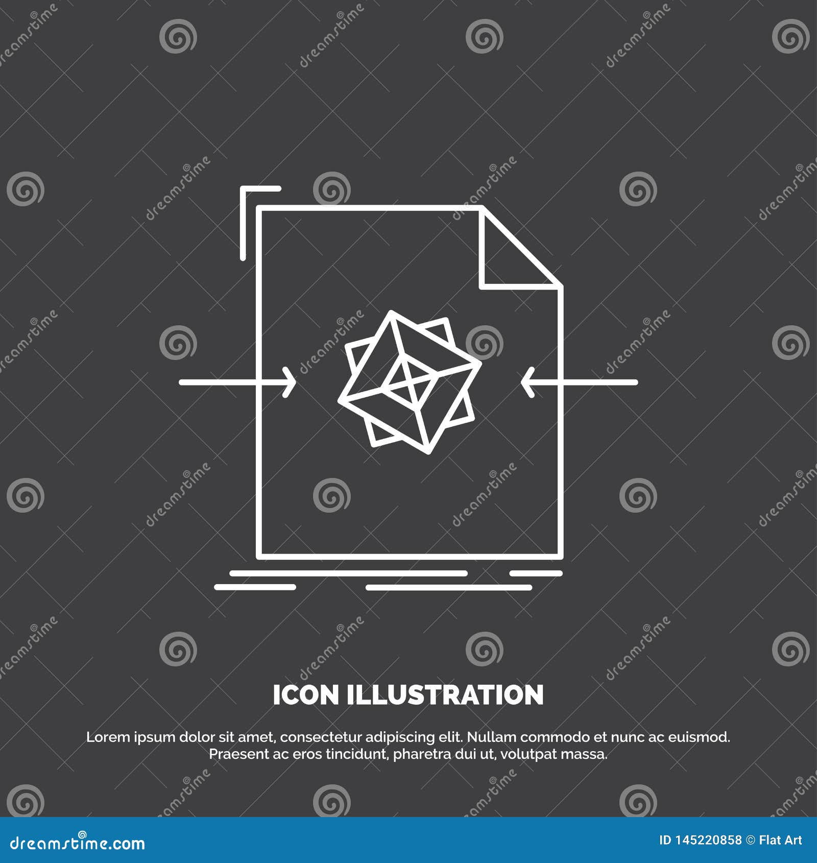 3d Document File Object Processing Icon Line Vector Symbol For Ui And Ux Website Or Mobile