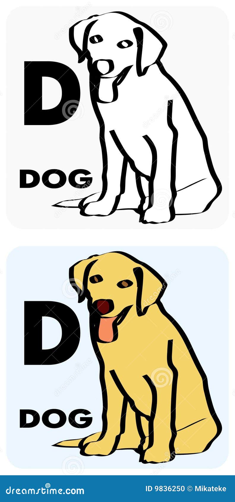 D for dog stock vector. Illustration of alphabet, sits - 9836250
