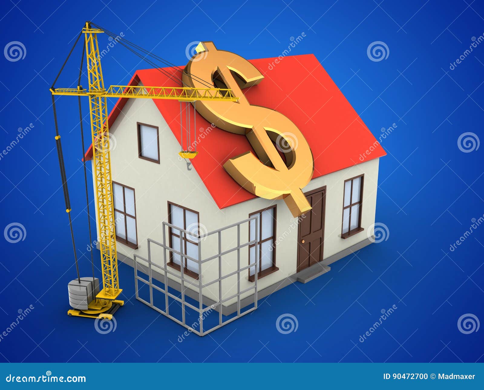 3d dollar sign stock illustration. Illustration of crane - 90472700