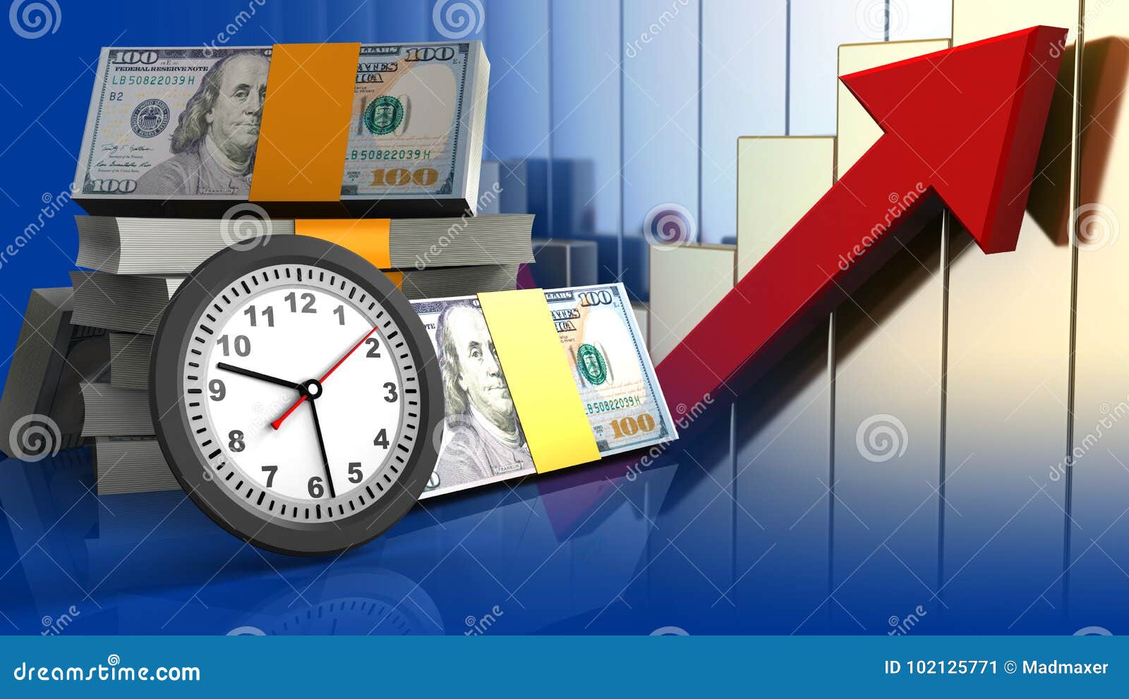 3d of dollars stack stock illustration. Illustration of paper - 102125771