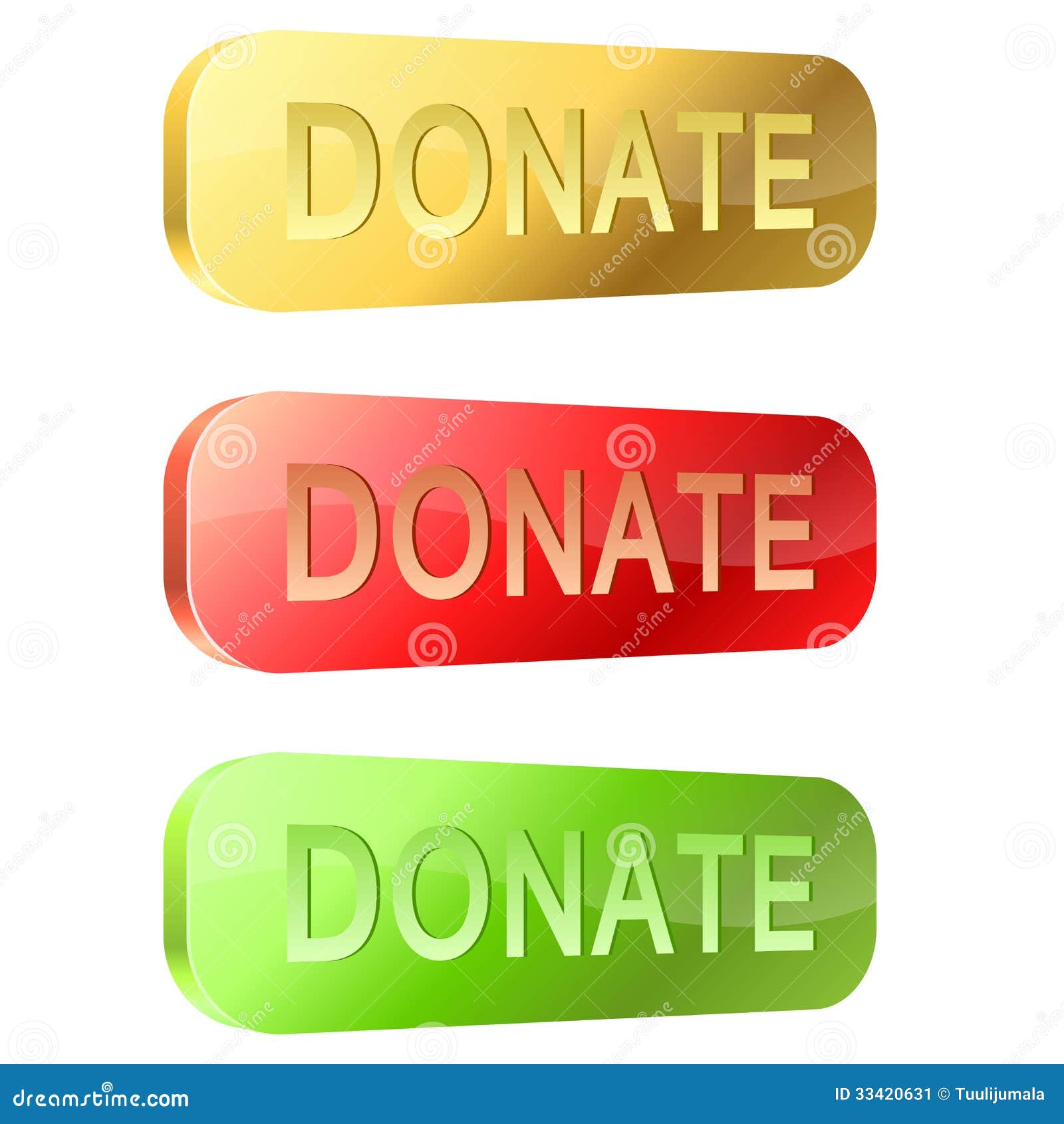 Donate Buttons - Colorful Vector Illustration - Isolated On Transparent ...