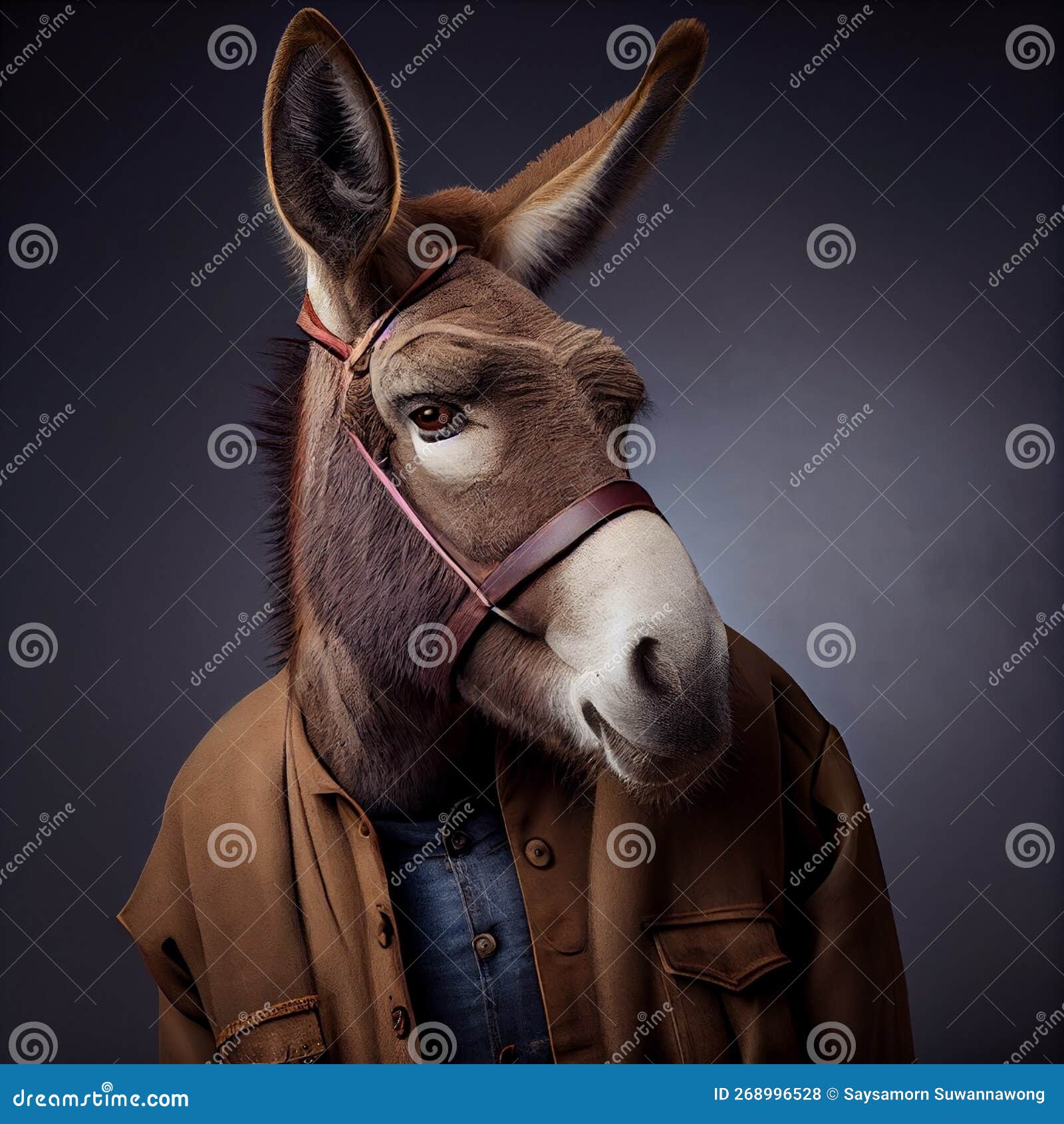 3D Donkey Avatar for Web Account or Games Online Stock Illustration ...