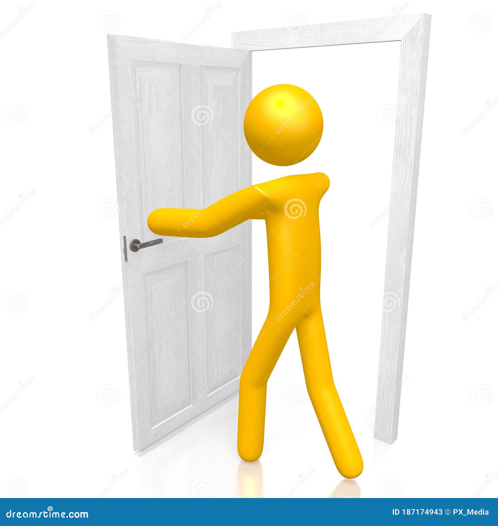 3D door opening concept stock illustration. Illustration of doorway ...