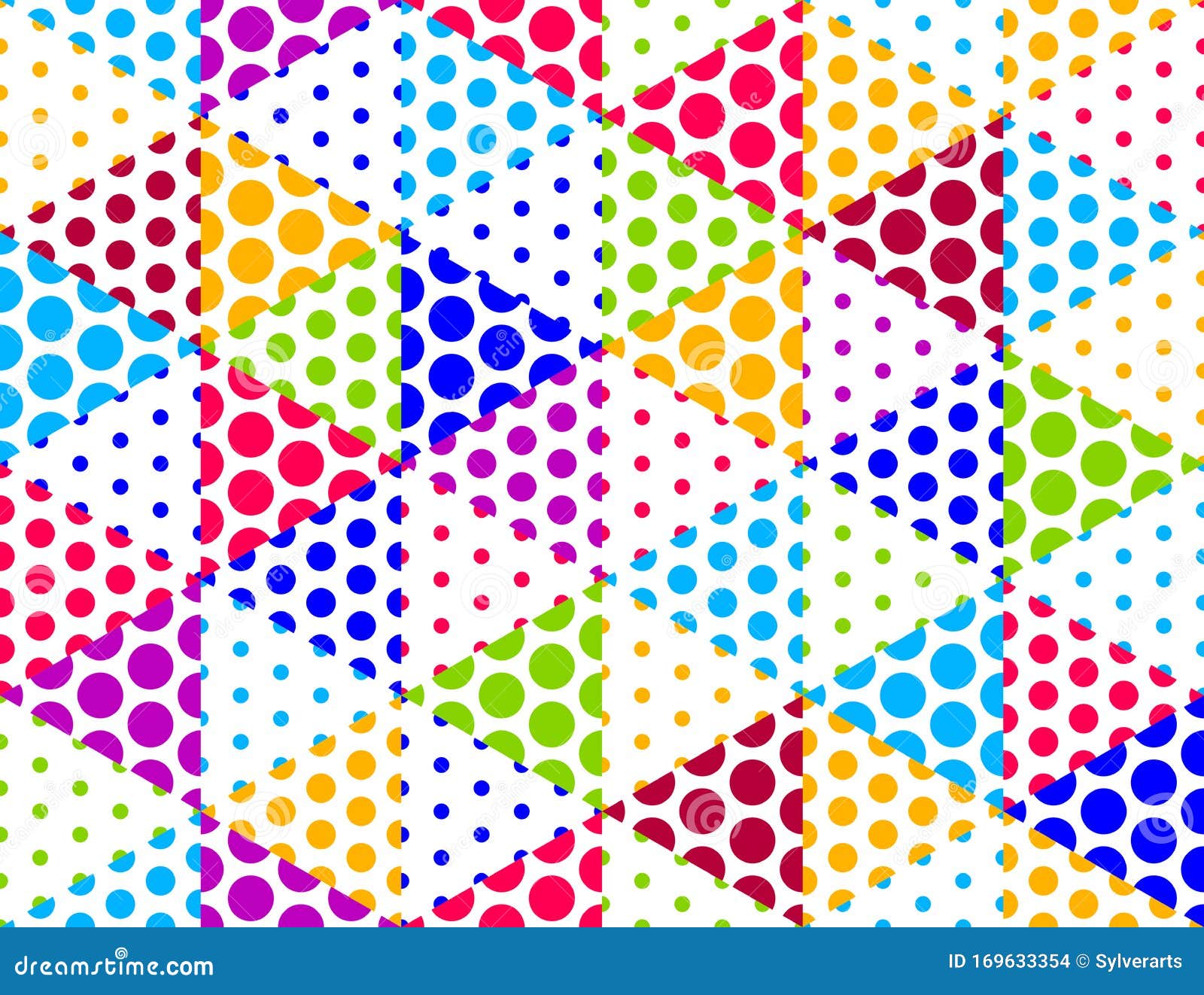 3D Dotted Cubes Seamless Pattern Vector Background, Dots Dimensional ...