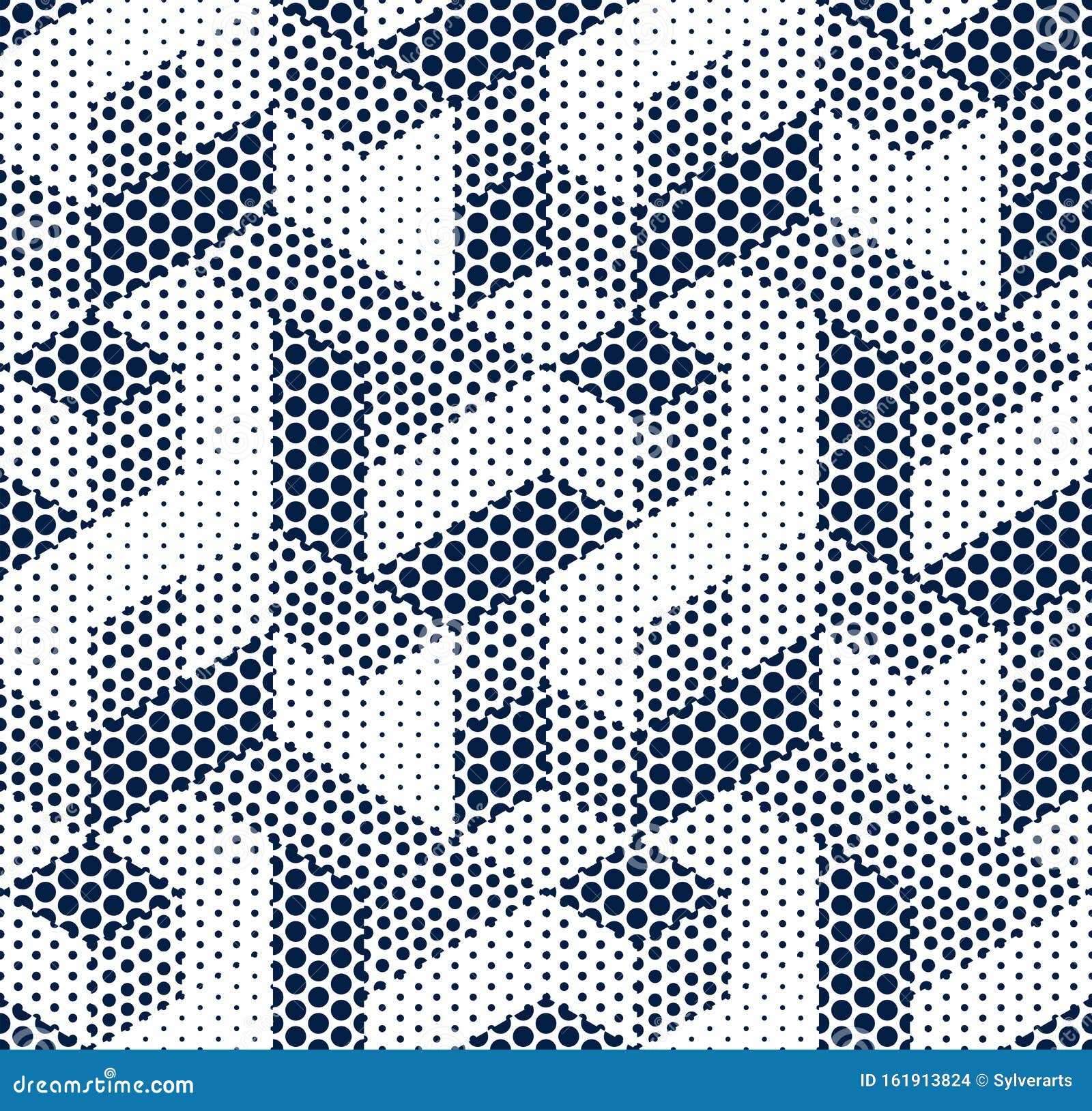 3D Dotted Cubes Seamless Pattern Vector Background, Dots Dimensional ...