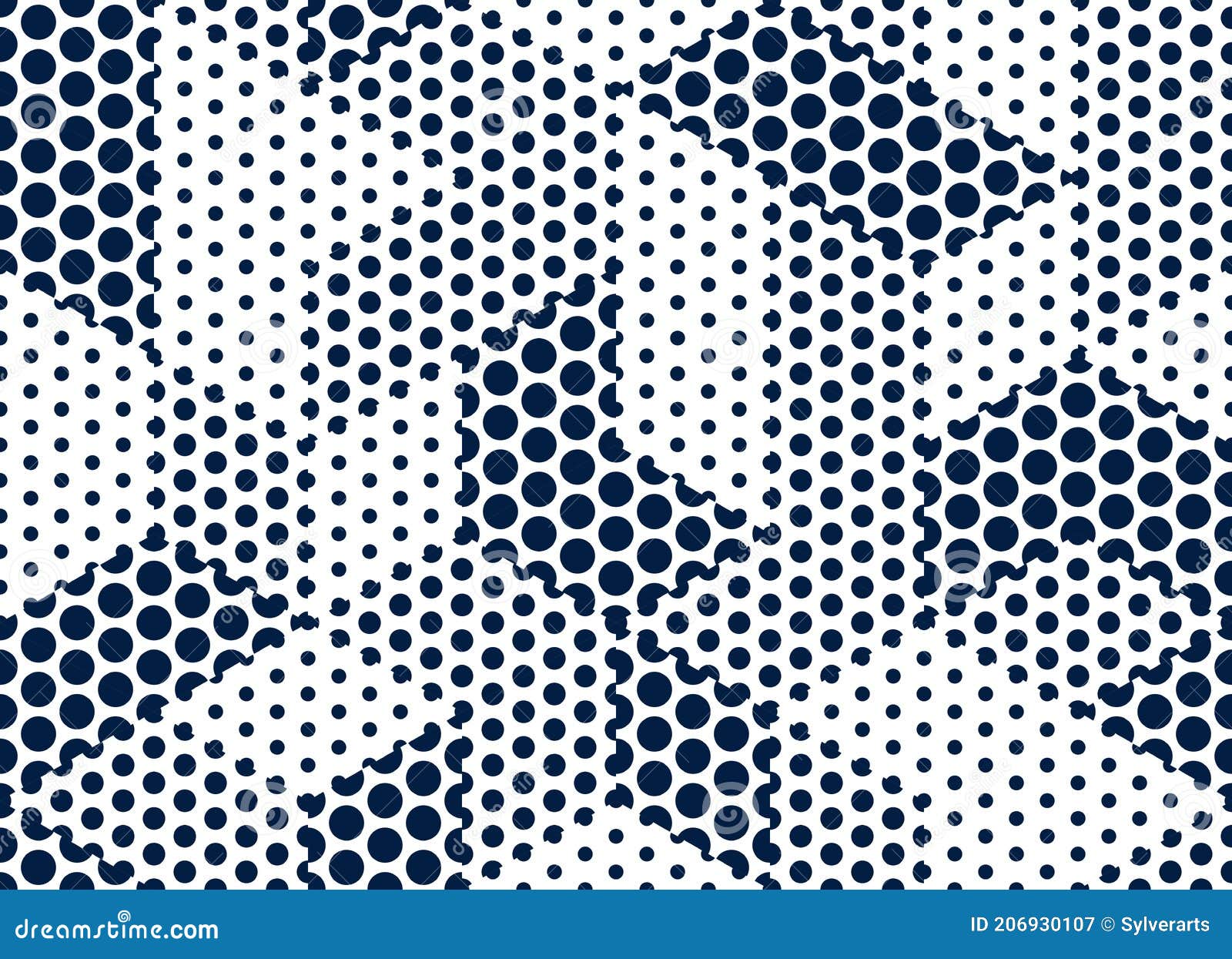 3D Dotted Cubes Seamless Pattern Vector Background, Dots Dimensional ...