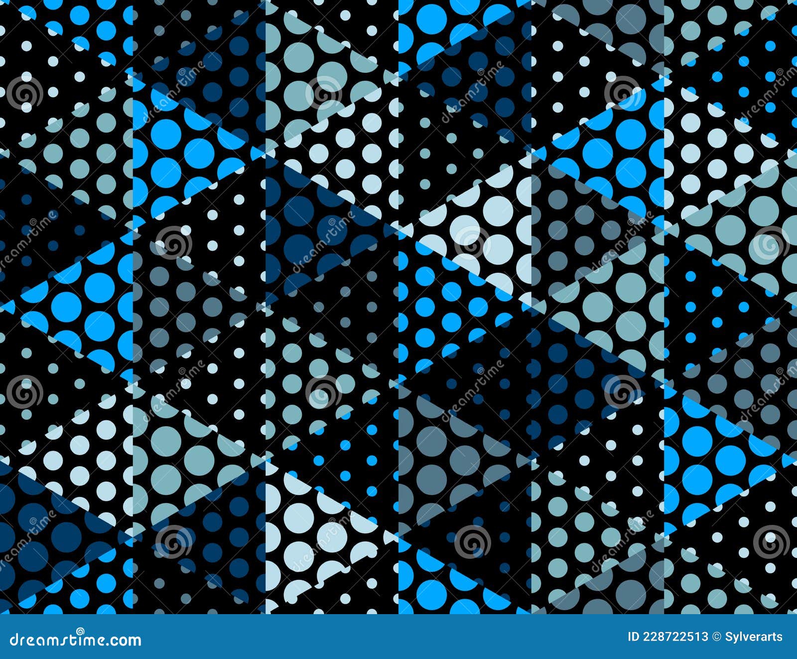 3D Dotted Cubes Seamless Pattern Vector Background, Dots Dimensional ...