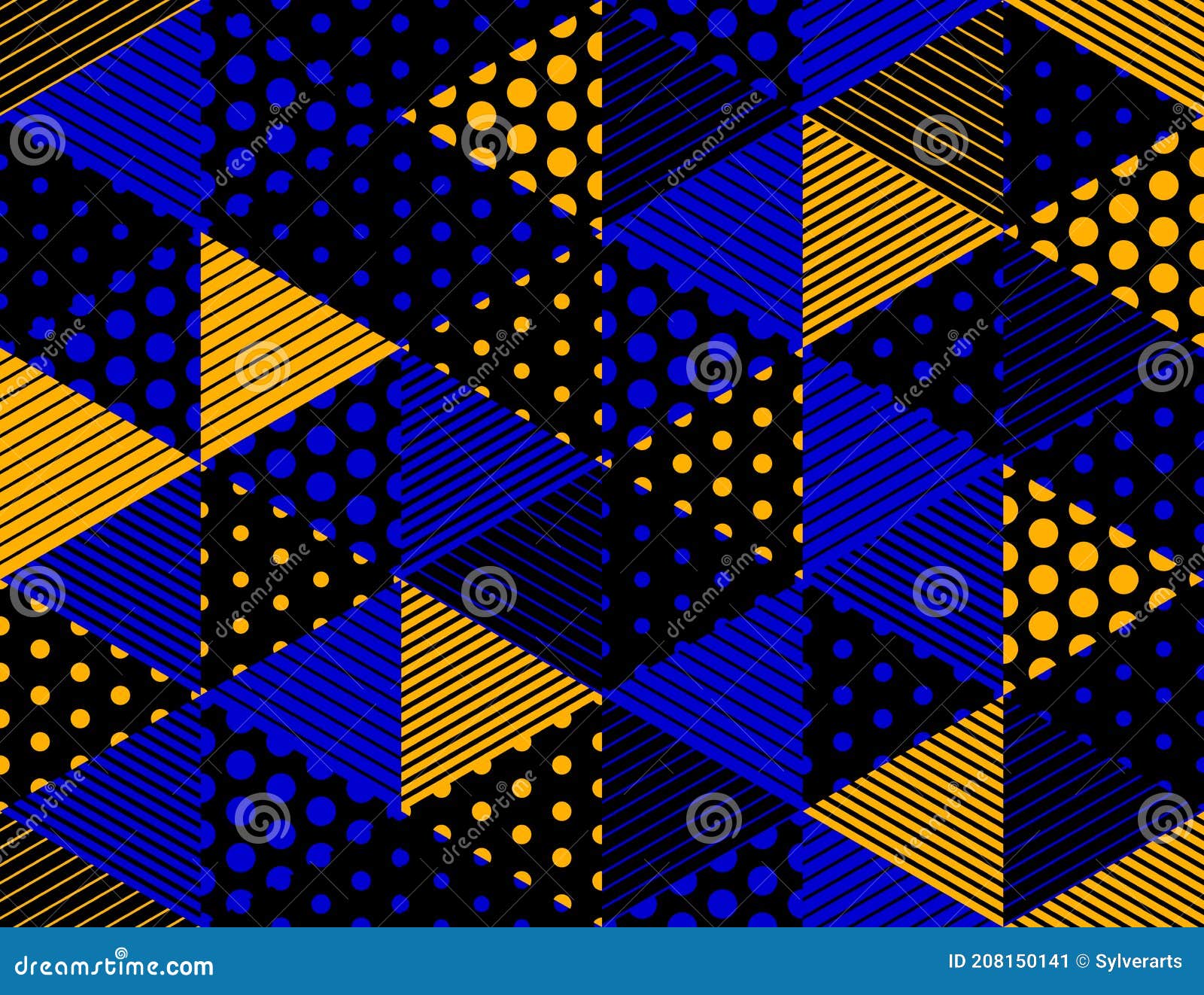 3D Dotted Cubes Seamless Pattern Vector Background, Dots and Lines ...