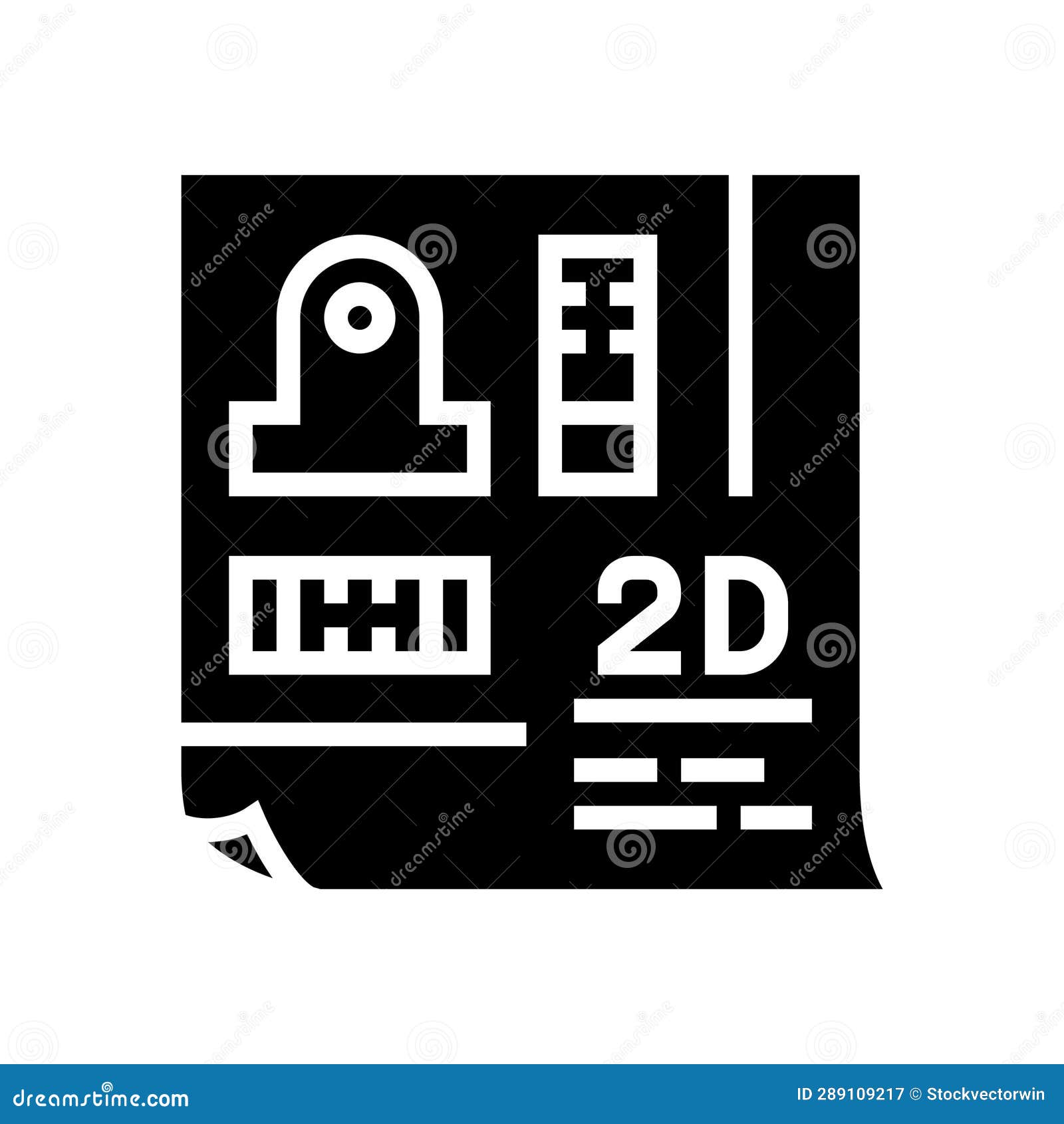 2d Drafting Architectural Drafter Glyph Icon Vector Illustration Stock ...