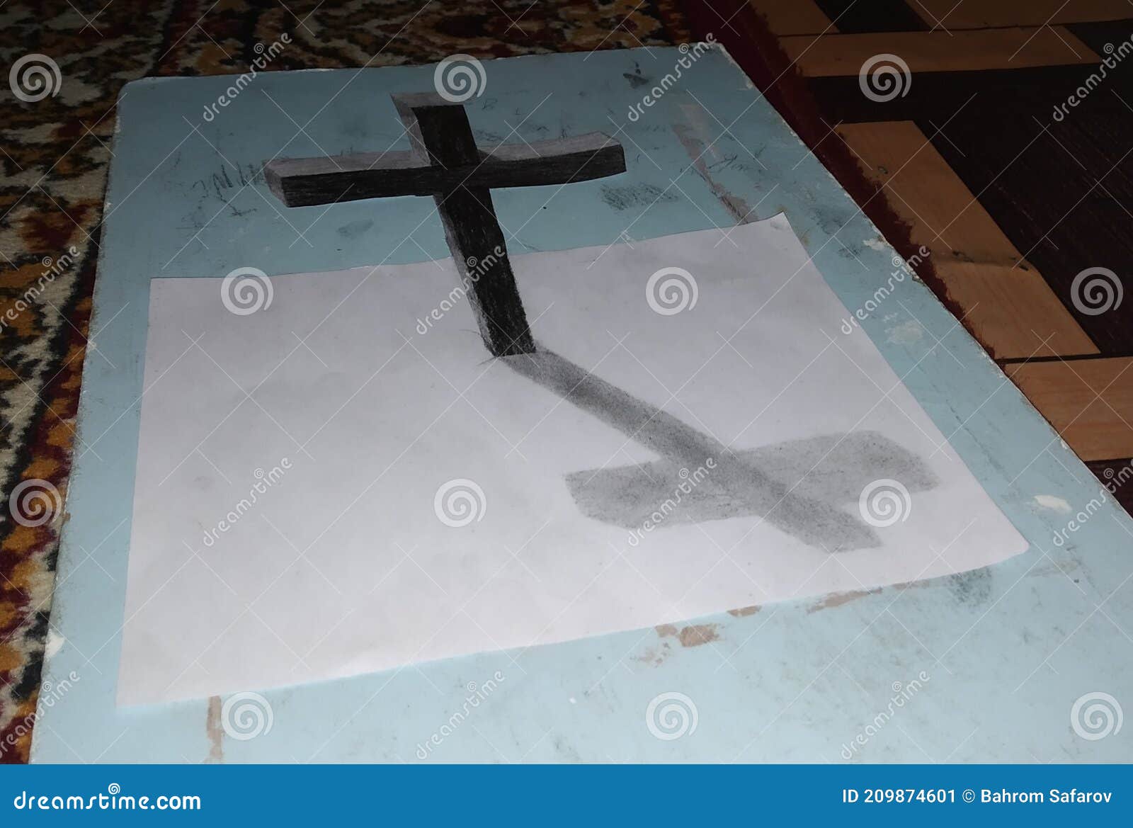 30d Drawing Alive Cross Psychologically Influential Stock Image - Image ...