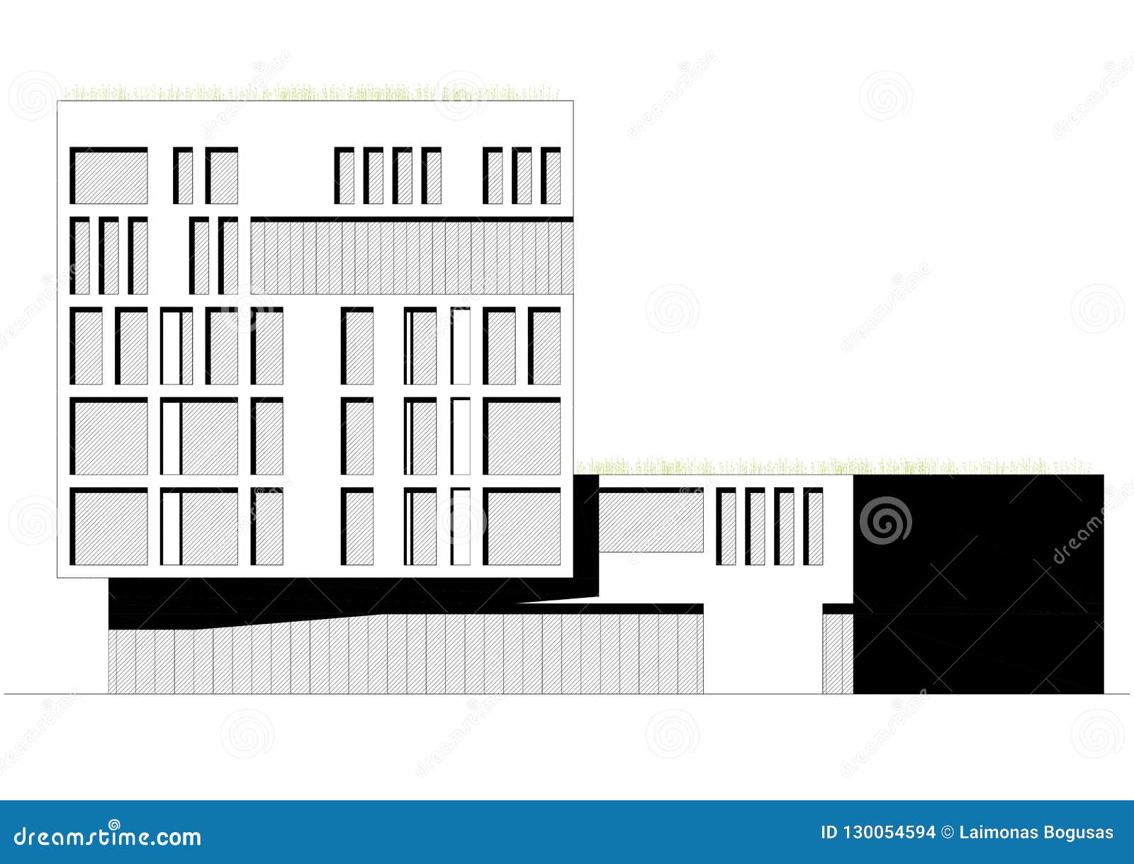 2D Drawing - Building Facade Stock Photo - Illustration of estate ...