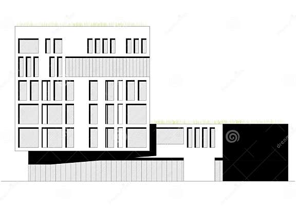 2D Drawing - Building Facade Stock Photo - Illustration of estate ...