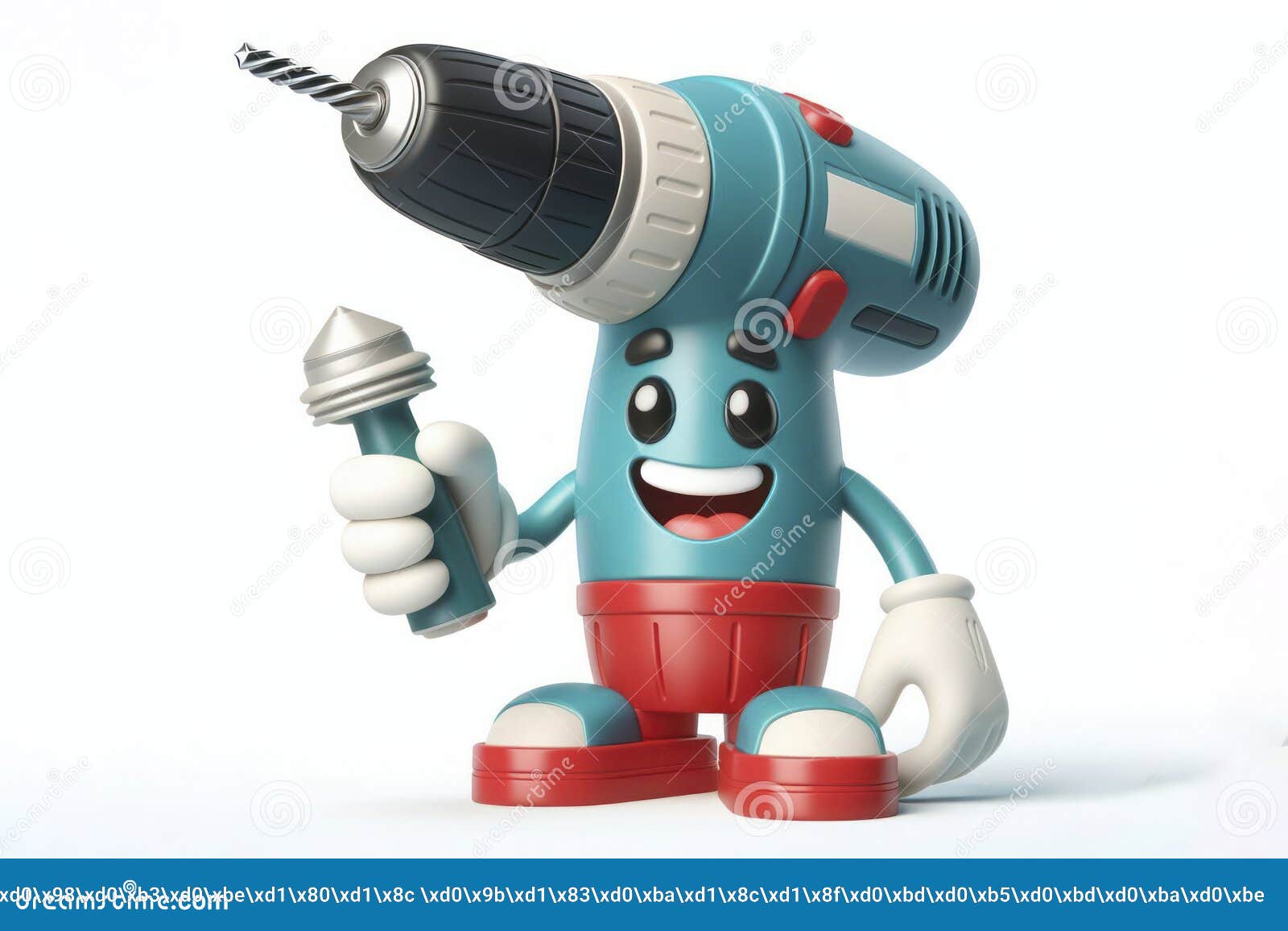 3d Drill Character with a Smiling Face on a White Background. Ai ...