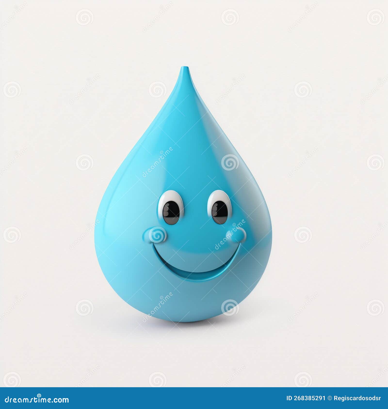 3D droplet with happy face stock illustration. Illustration of brand ...