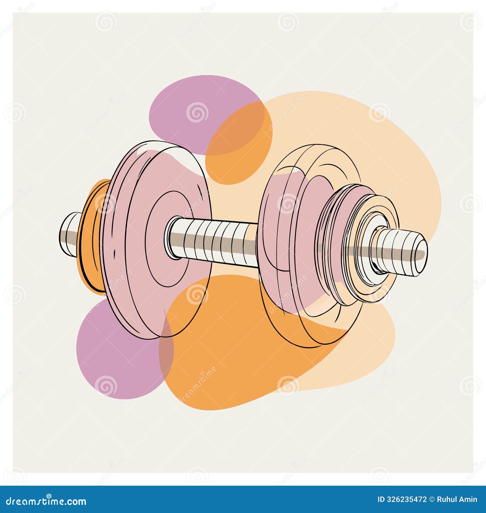 3d Dumbbell Icon Color Blobs Illustration. Ai Generated Stock ...
