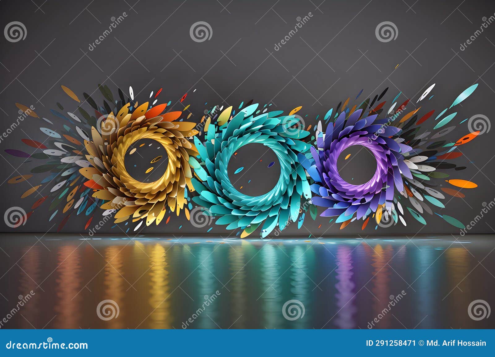 3D Dynamic Colors and Shapes Collide and Transform Motion Kinetic Art ...