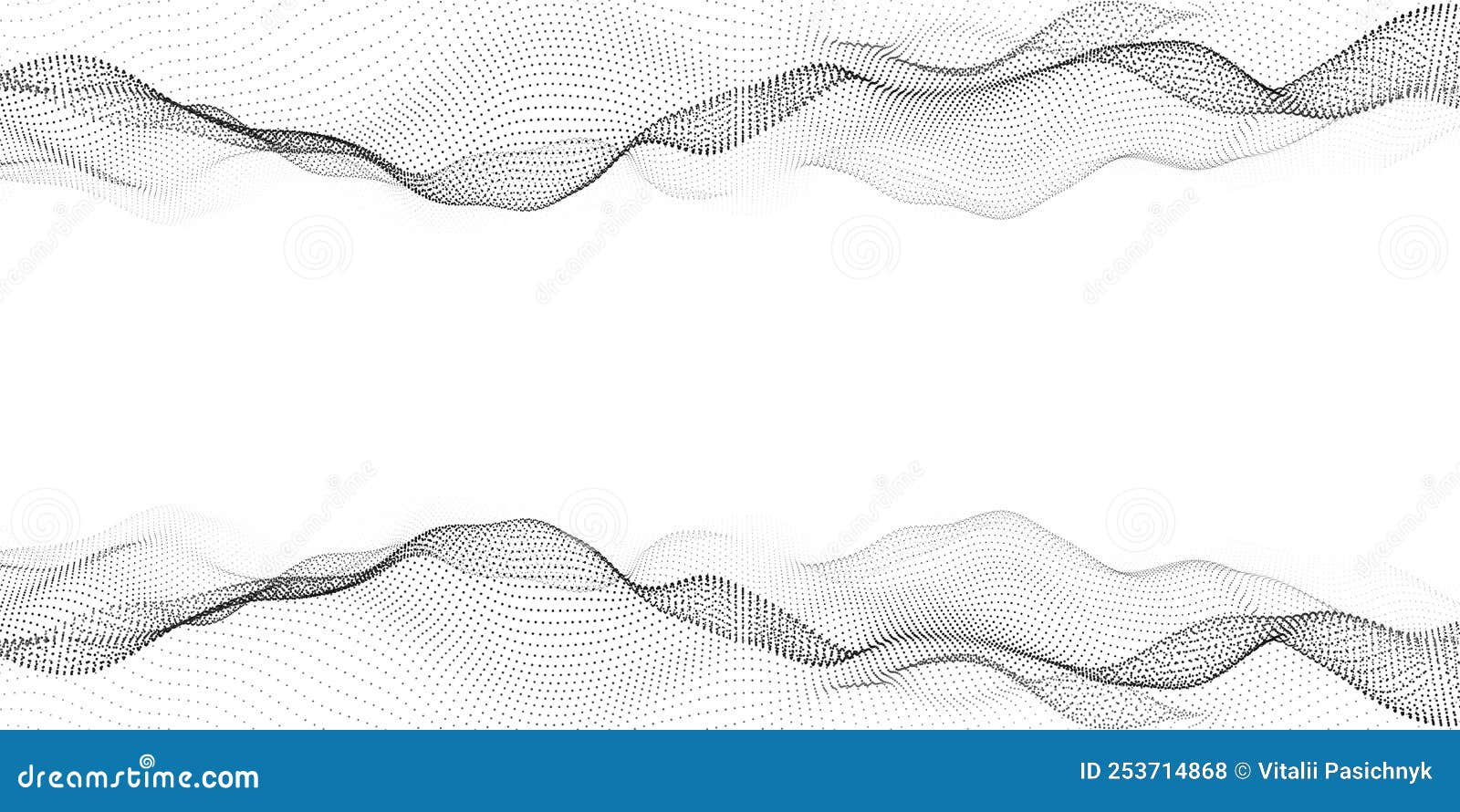 3d Dynamic Double Digital Wave. Smart Technology Wave. Flow Digital ...