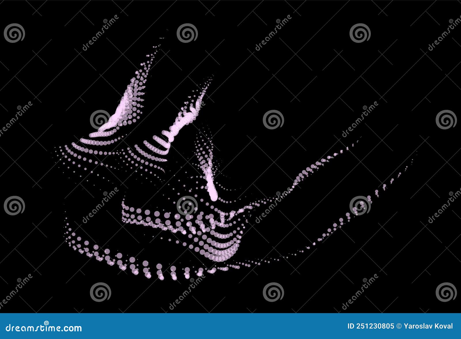 3d Dynamic Node of Big Data Dots Science. Wave Infinity Sinusoid Line ...