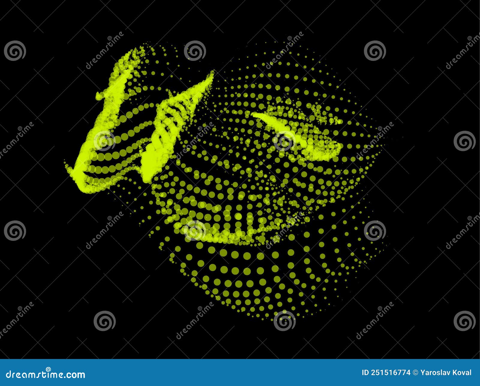 3d Dynamic Node Of Big Data Dots Science. Wave Infinity Sinusoid Line ...