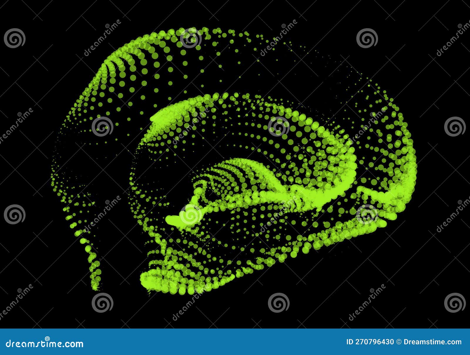 3d Dynamic Node of Big Data Dots Science. Wave Infinity Sinusoid Line ...