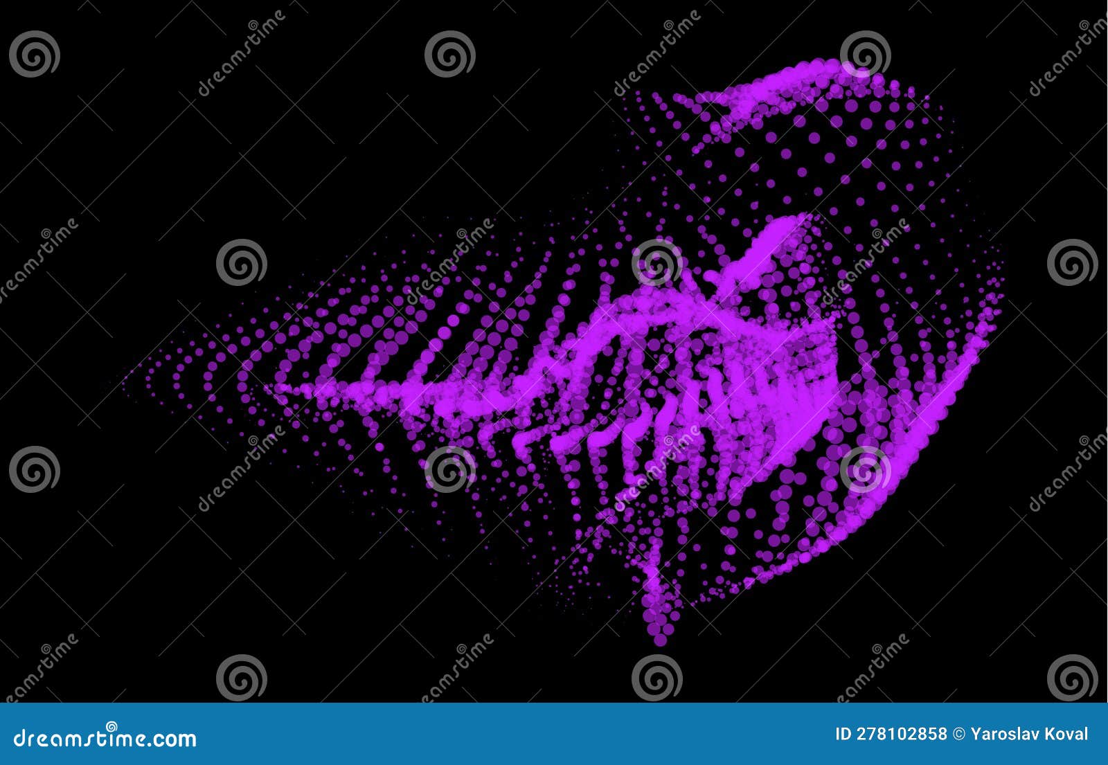 3d Dynamic Node of Big Data Dots Science. Wave Infinity Sinusoid Line ...