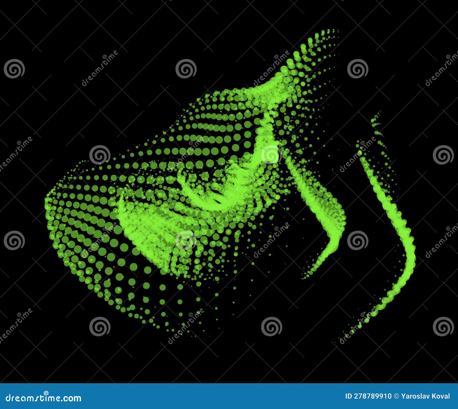 3d Dynamic Node of Big Data Dots Science. Wave Infinity Sinusoid Line ...