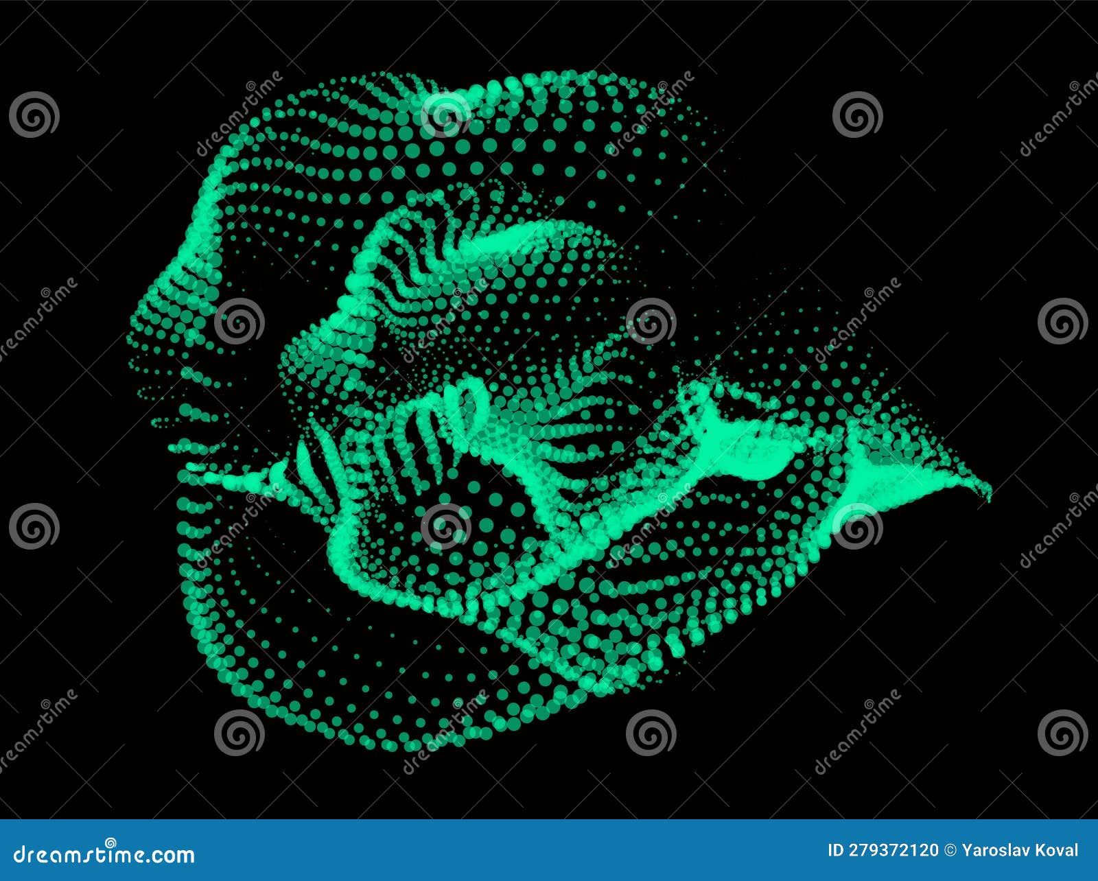 3d Dynamic Node of Big Data Dots Science. Wave Infinity Sinusoid Line ...