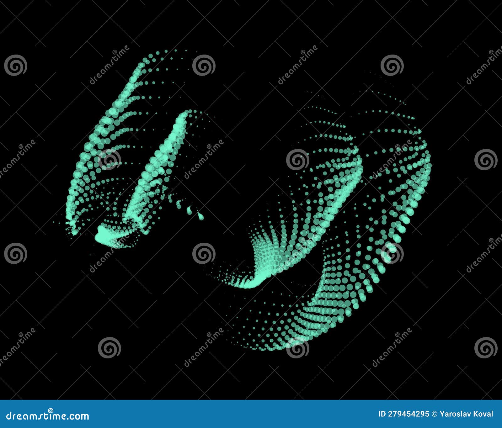 3d Dynamic Node Of Big Data Dots Science. Wave Infinity Sinusoid Line ...