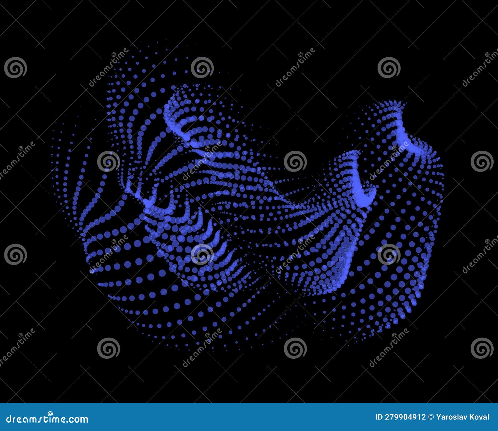 3d Dynamic Node Of Big Data Dots Science. Wave Infinity Sinusoid Line ...